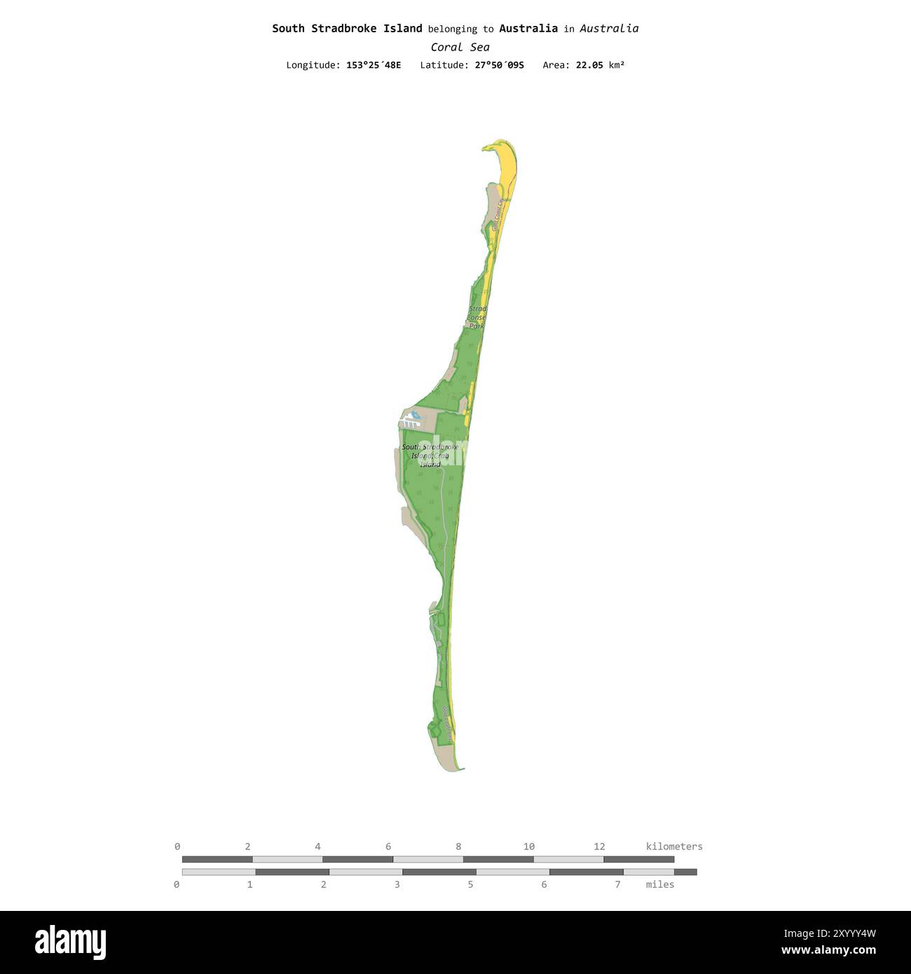 South Stradbroke Island in the Coral Sea, belonging to Australia ...