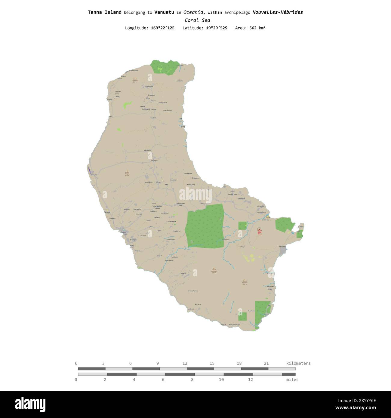 Tanna island map Cut Out Stock Images & Pictures - Alamy