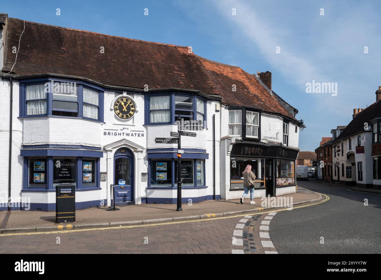 Ringwood town centre, view of the market town in Hampshire, England, UK ...
