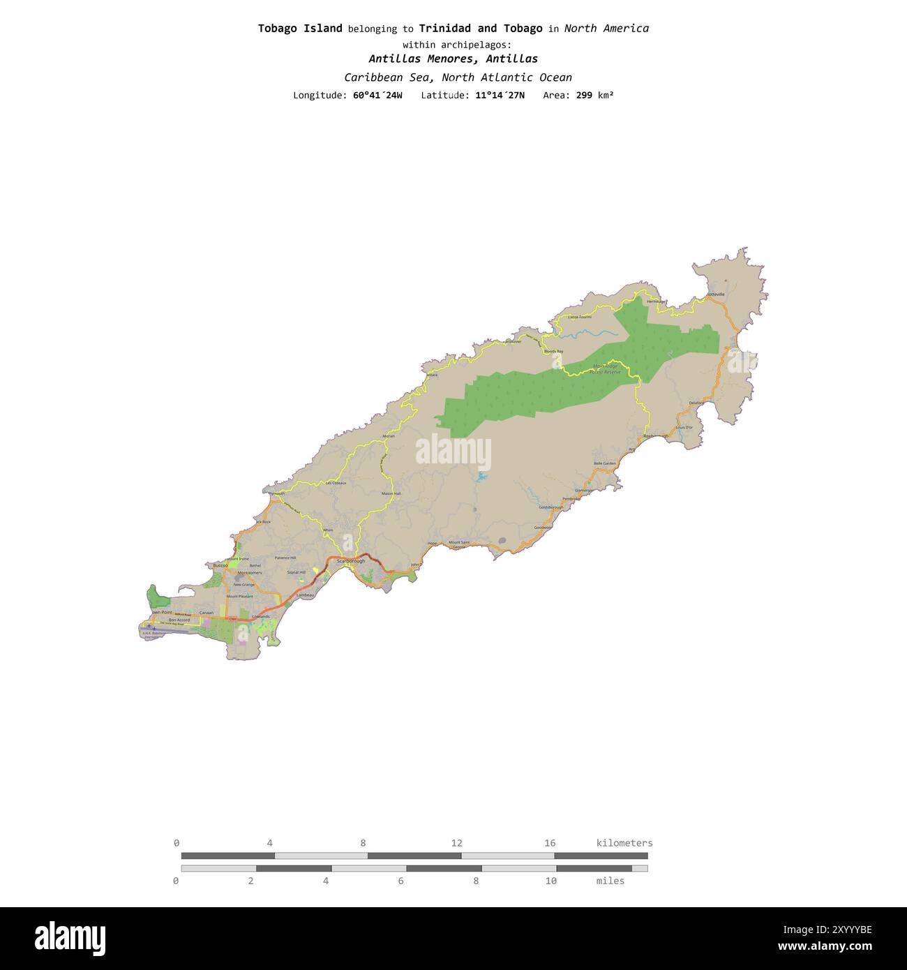 Tobago Island in the Caribbean Sea, belonging to Trinidad and Tobago ...