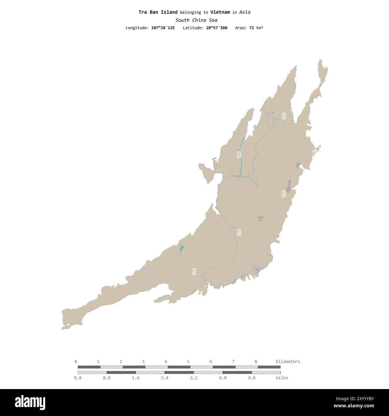 Tra Ban Island in the South China Sea, belonging to Vietnam, isolated ...