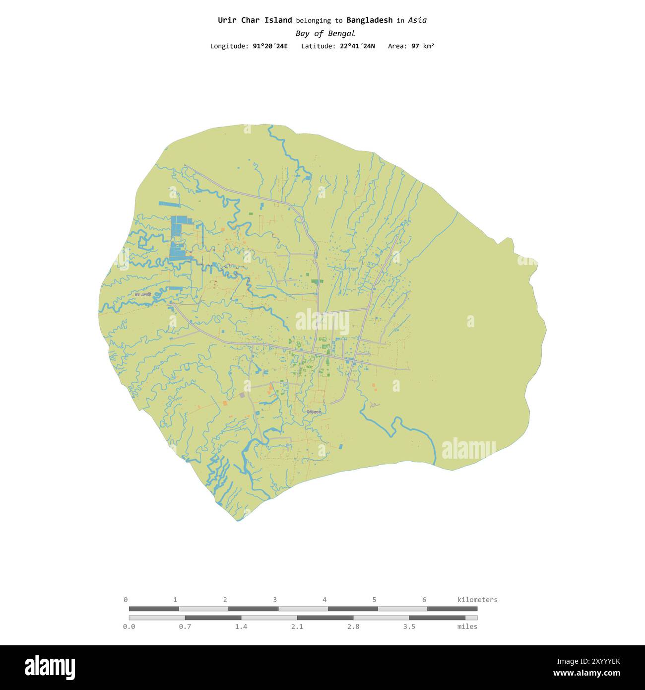 Urir Char Island in the Bay of Bengal, belonging to Bangladesh ...