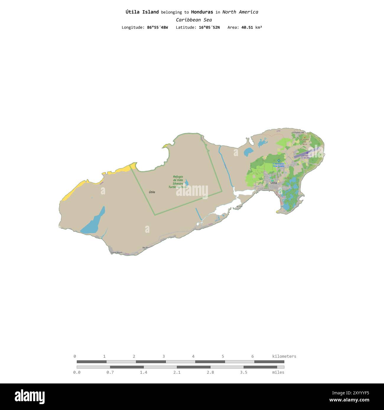 Utila map hi-res stock photography and images - Alamy