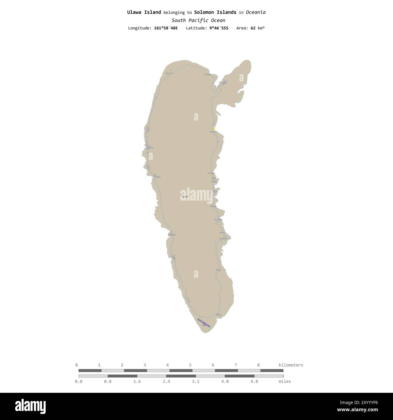 Ulawa Island in the South Pacific Ocean, belonging to Solomon Islands ...