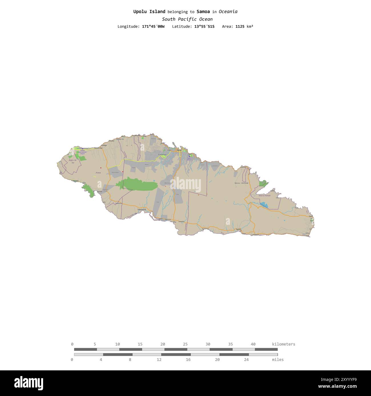 Upolu Island in the South Pacific Ocean, belonging to Samoa, isolated ...