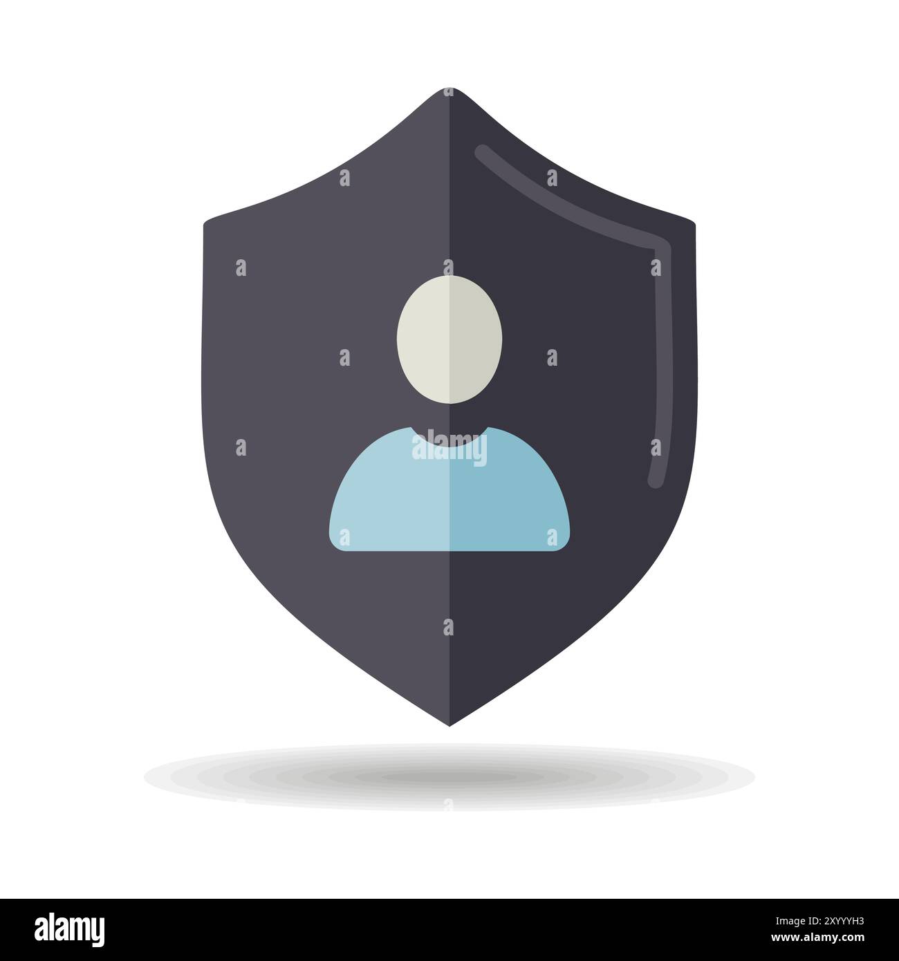 Privacy vector icon. Shield with person silhouette symbol. Personal ...