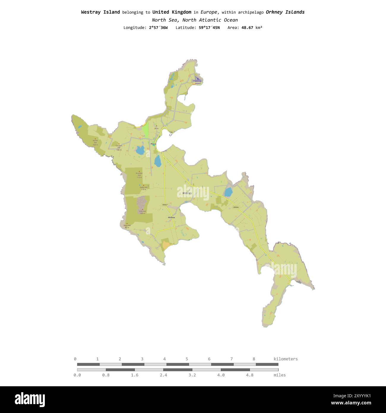 Orkney island map Cut Out Stock Images & Pictures - Alamy