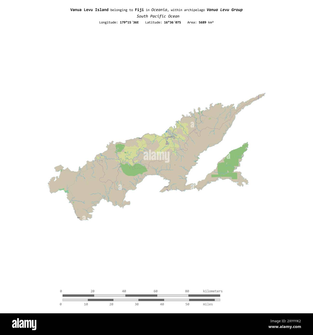Vanua Levu Island in the South Pacific Ocean, belonging to Fiji ...