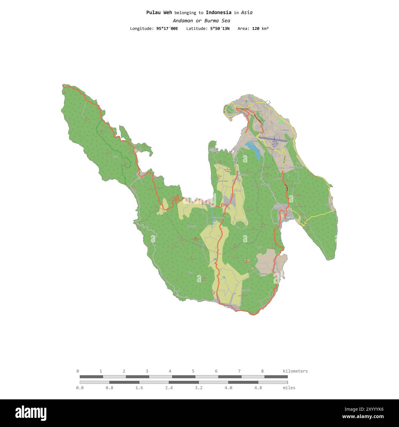 Pulau Weh in the Andaman or Burma Sea, belonging to Indonesia, isolated ...
