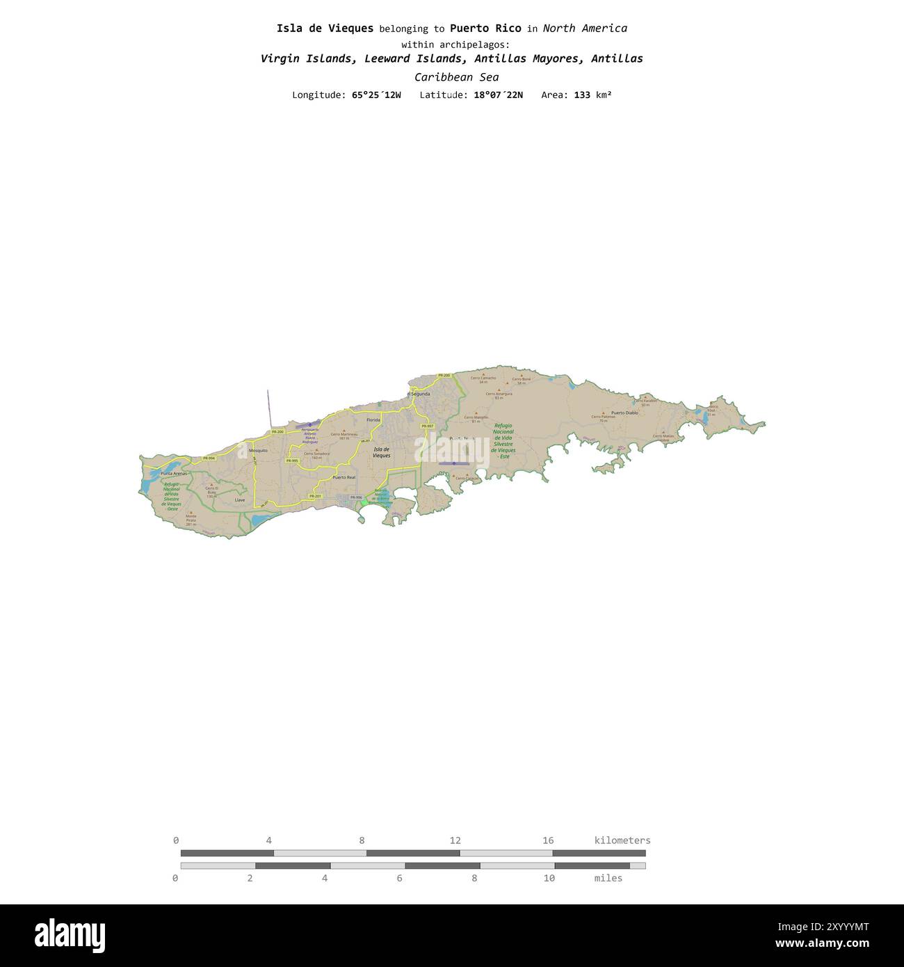 Vieques map hi-res stock photography and images - Alamy