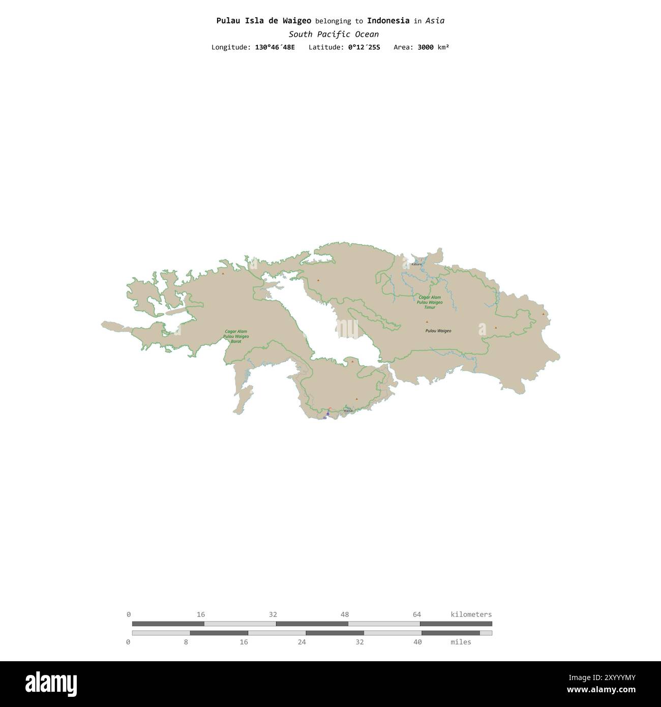 Pulau Isla de Waigeo in the South Pacific Ocean, belonging to Indonesia ...