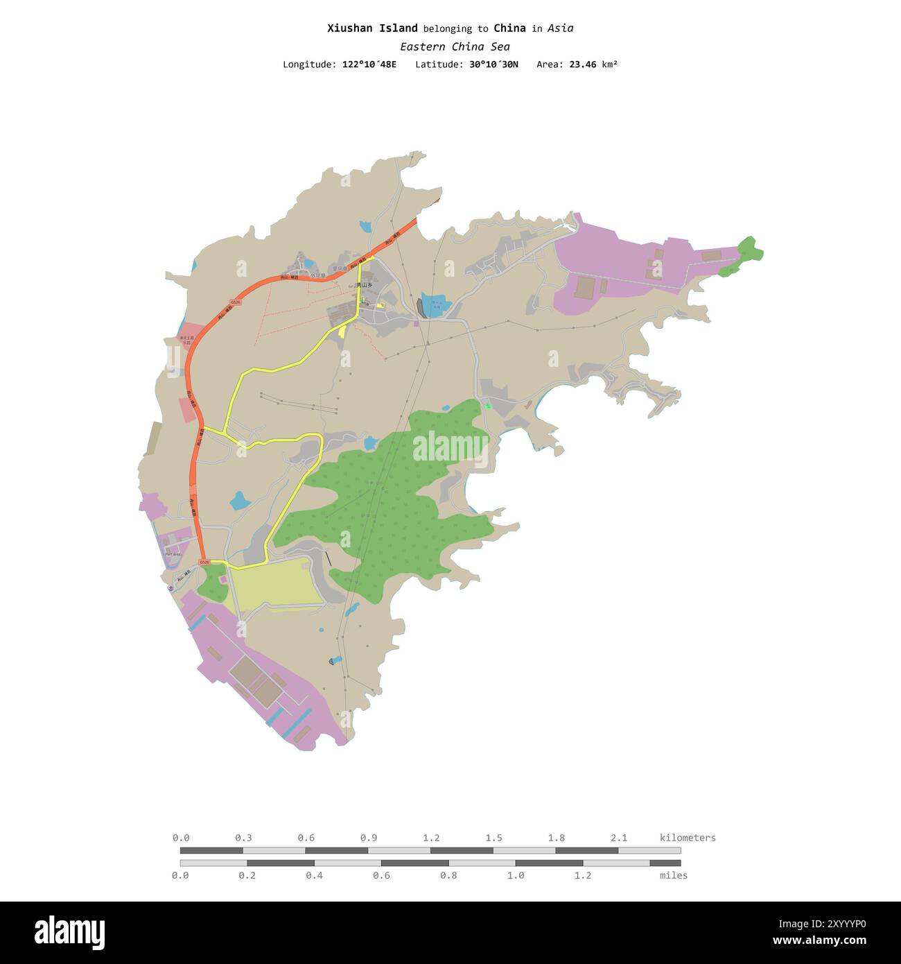 Xiushan Island in the Eastern China Sea, belonging to China, isolated ...