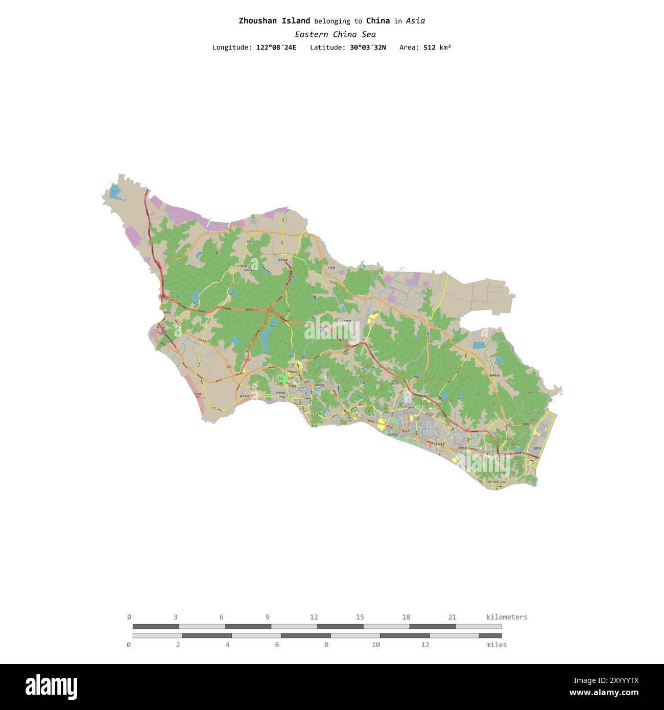 Zhoushan Island in the Eastern China Sea, belonging to China, isolated ...