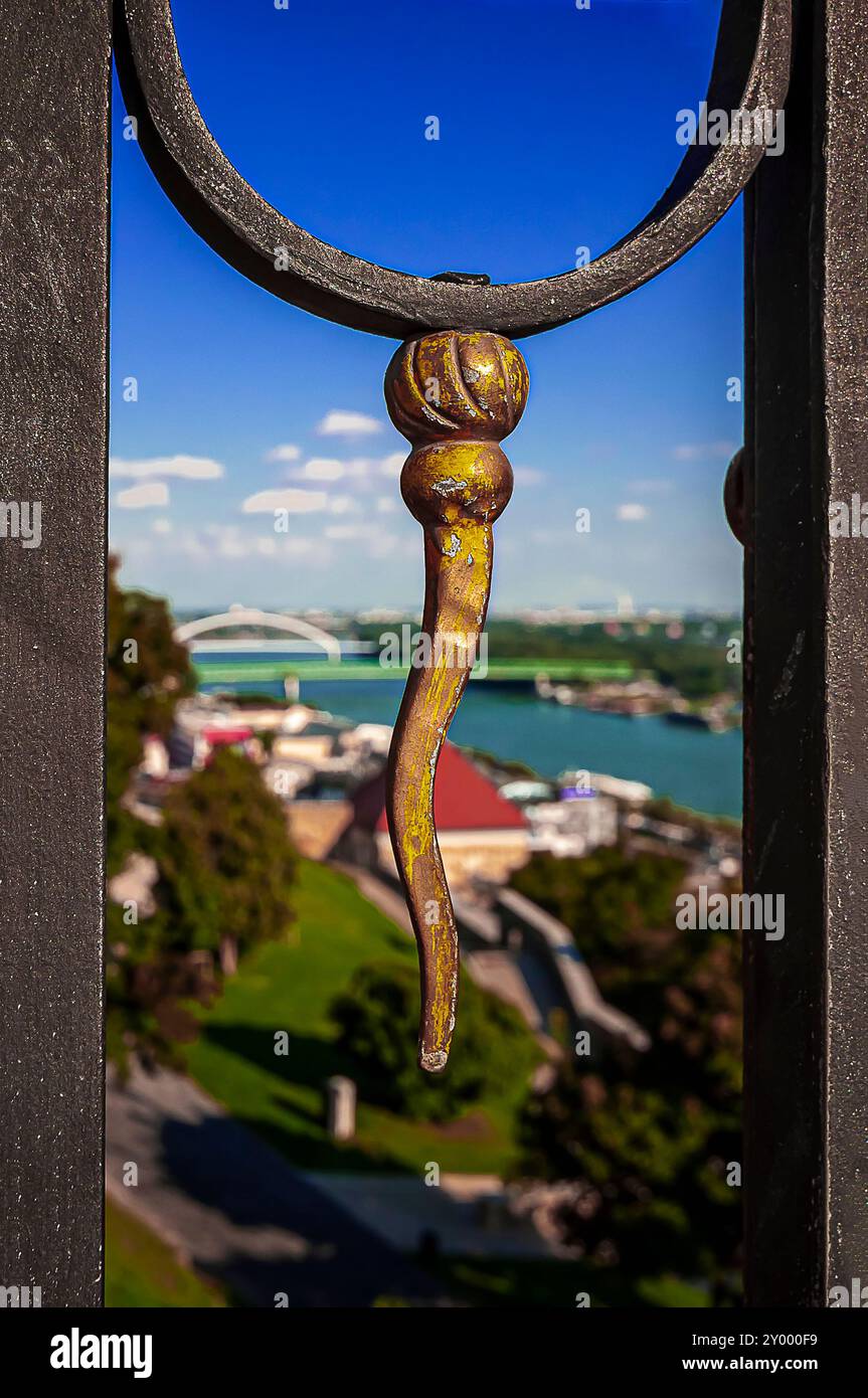 artistic detail of a railing installed on the panoramic terrace of ...