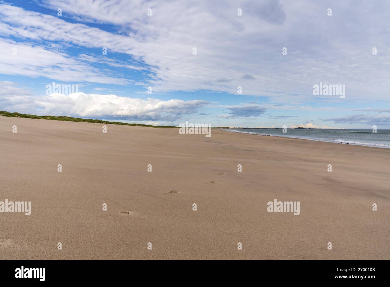 The Beach at Ross Sands, near Seahouses in Northumberland, England, UK ...