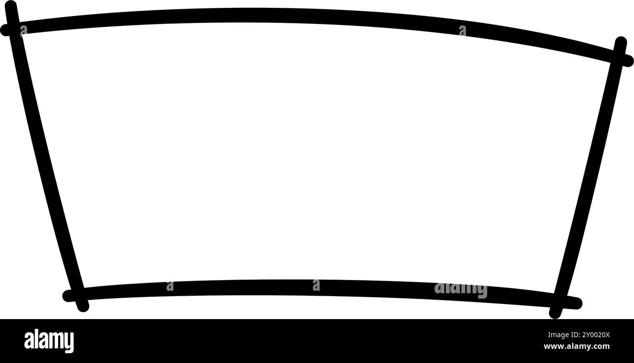 Free hand drawn rectangle frame. Doodle rectangular shape. Scribble ...