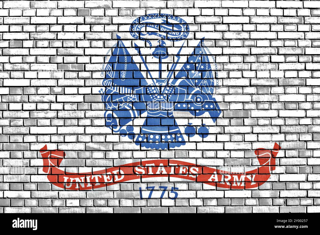 Flag of United States Army painted on brick wall Stock Photo - Alamy