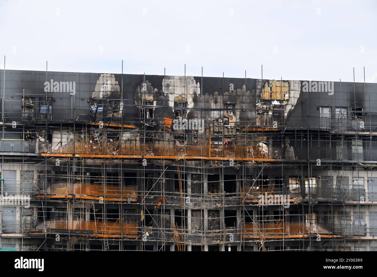 The fire damaged, Spectrum Building on Freshwater Road in Dagenham ...