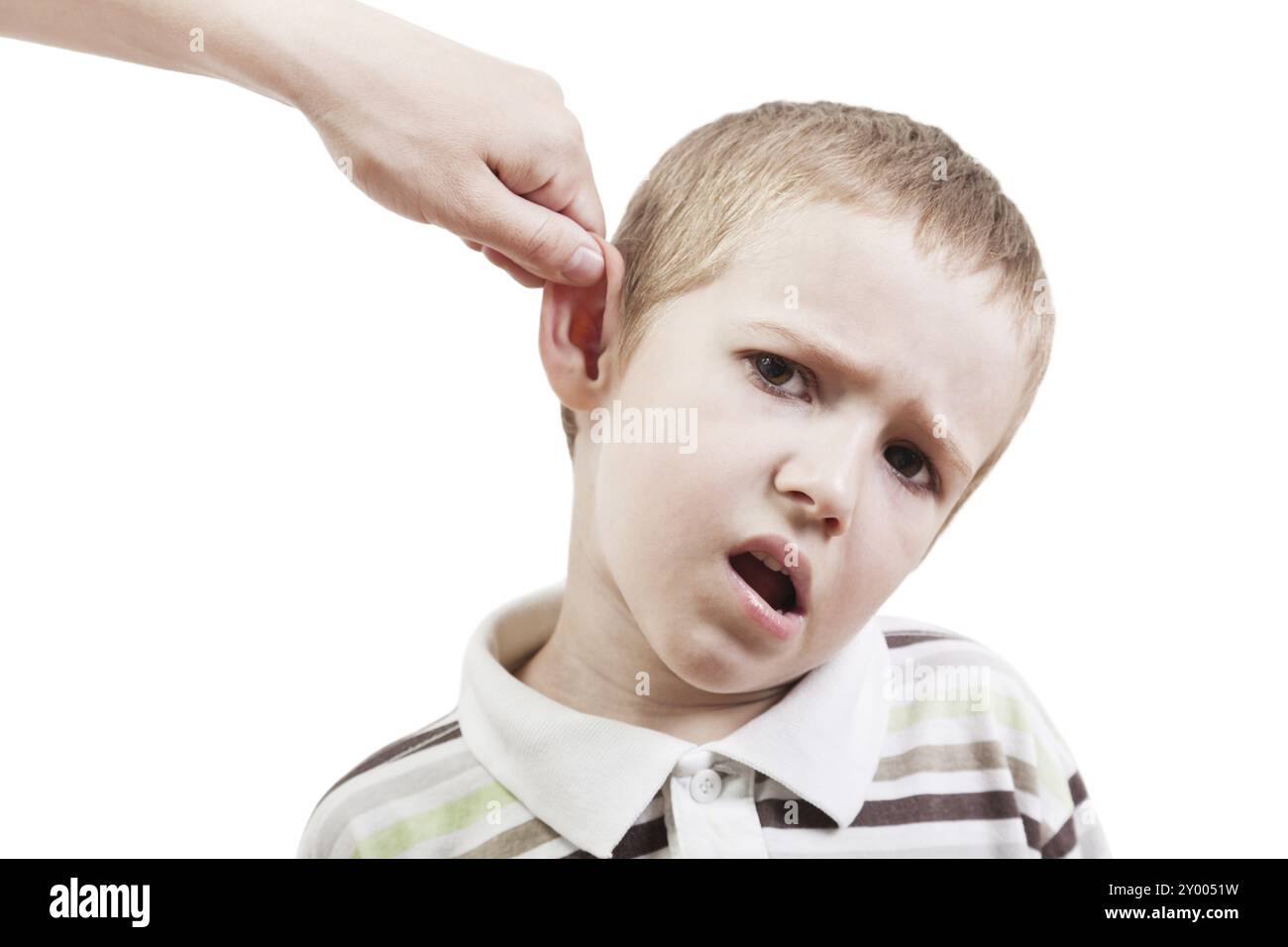 Violence and abuse, cry child pull ear punishment Stock Photo - Alamy