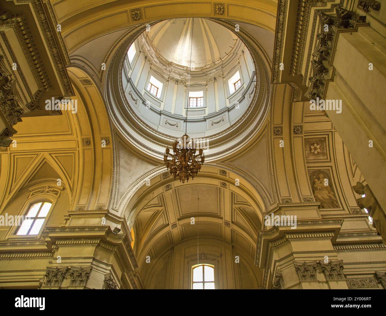 Magnificent interior with large dome and shuttered windows, montserrat ...