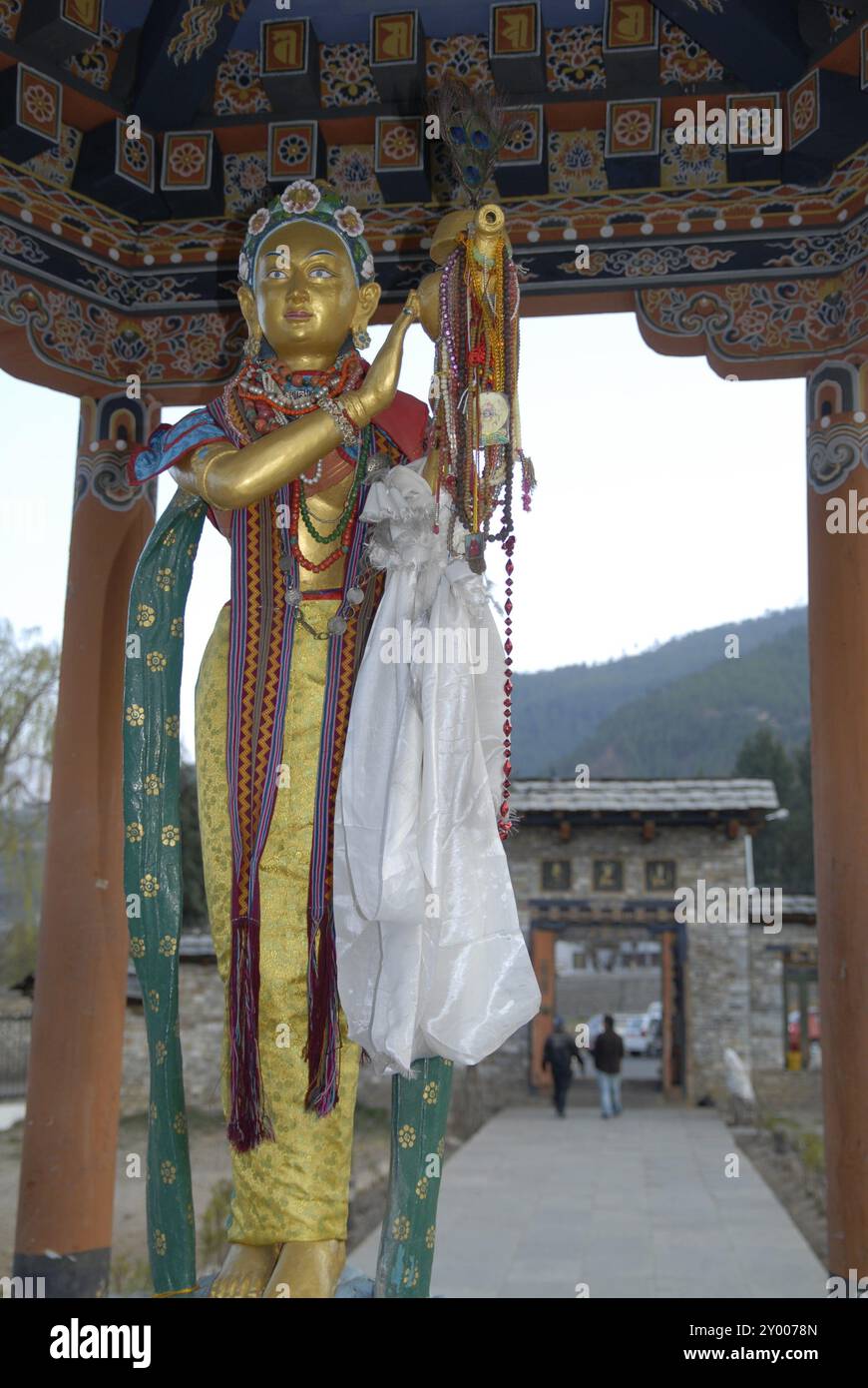 A statue at the National Memorial Chorten in Thimphu, Bhutan, Asia ...