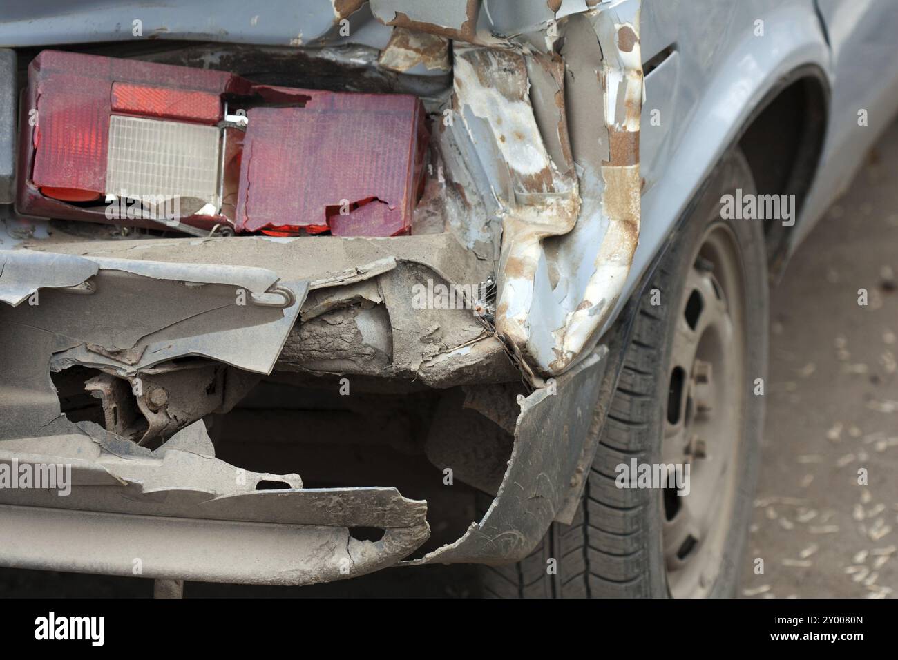 Accident crash damaged car or wreck broken vehicle Stock Photo - Alamy