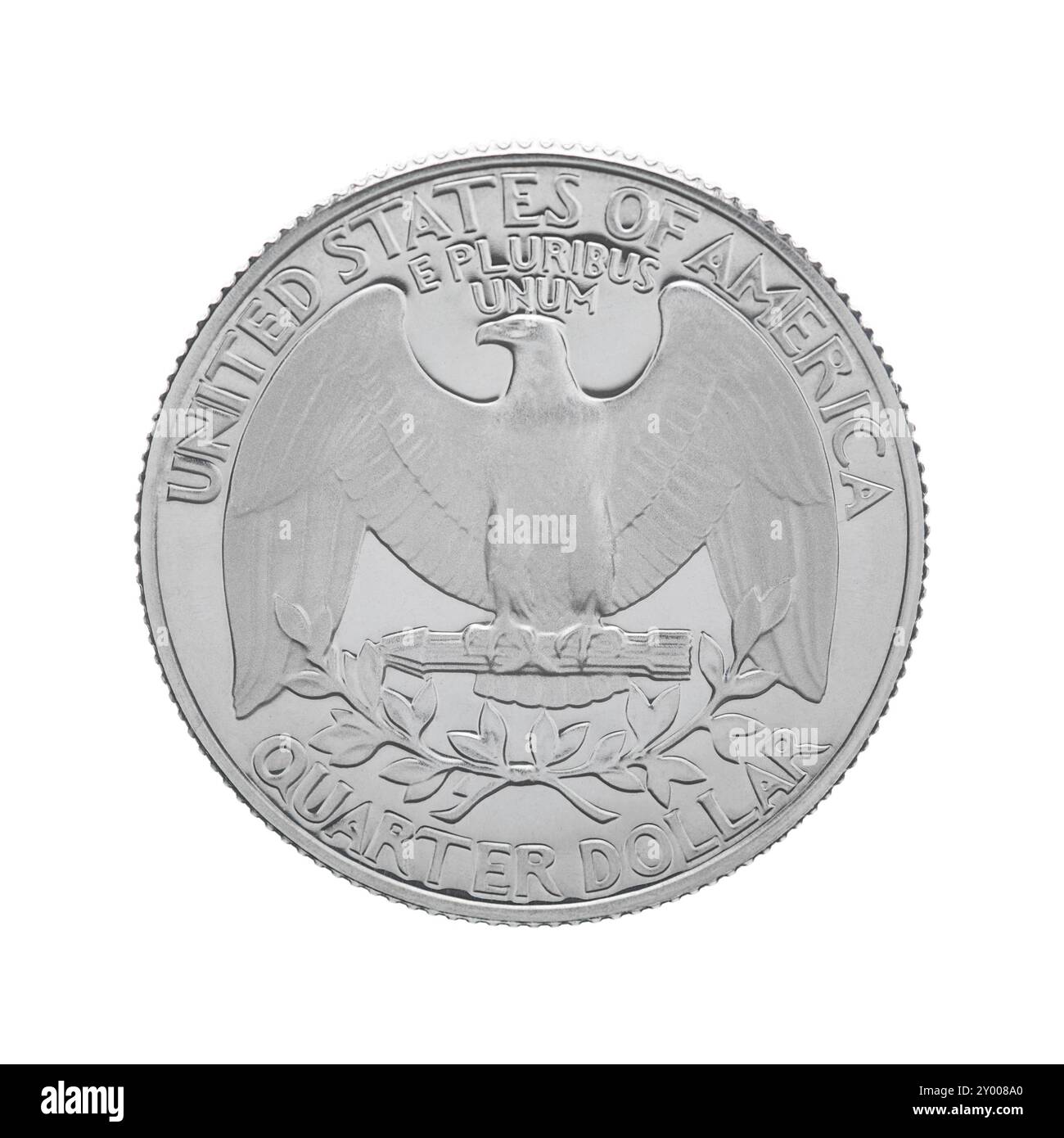 The reverse side of a USA 25 cent, quarter coin, depicting USA#39, s ...