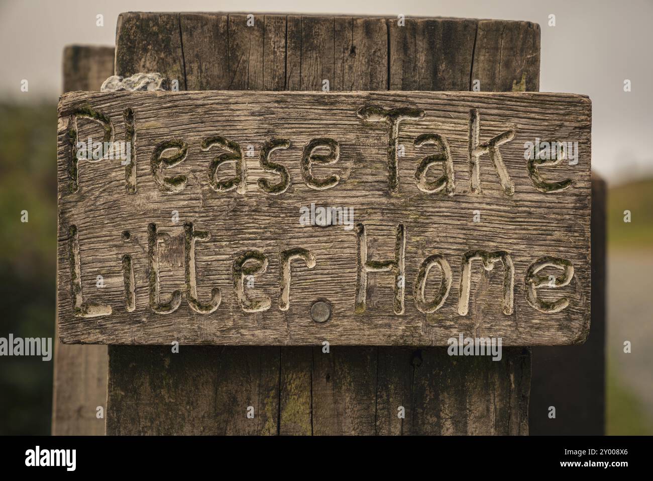 Sign: Please take litter home, seen near West Bagborough, Somerset ...