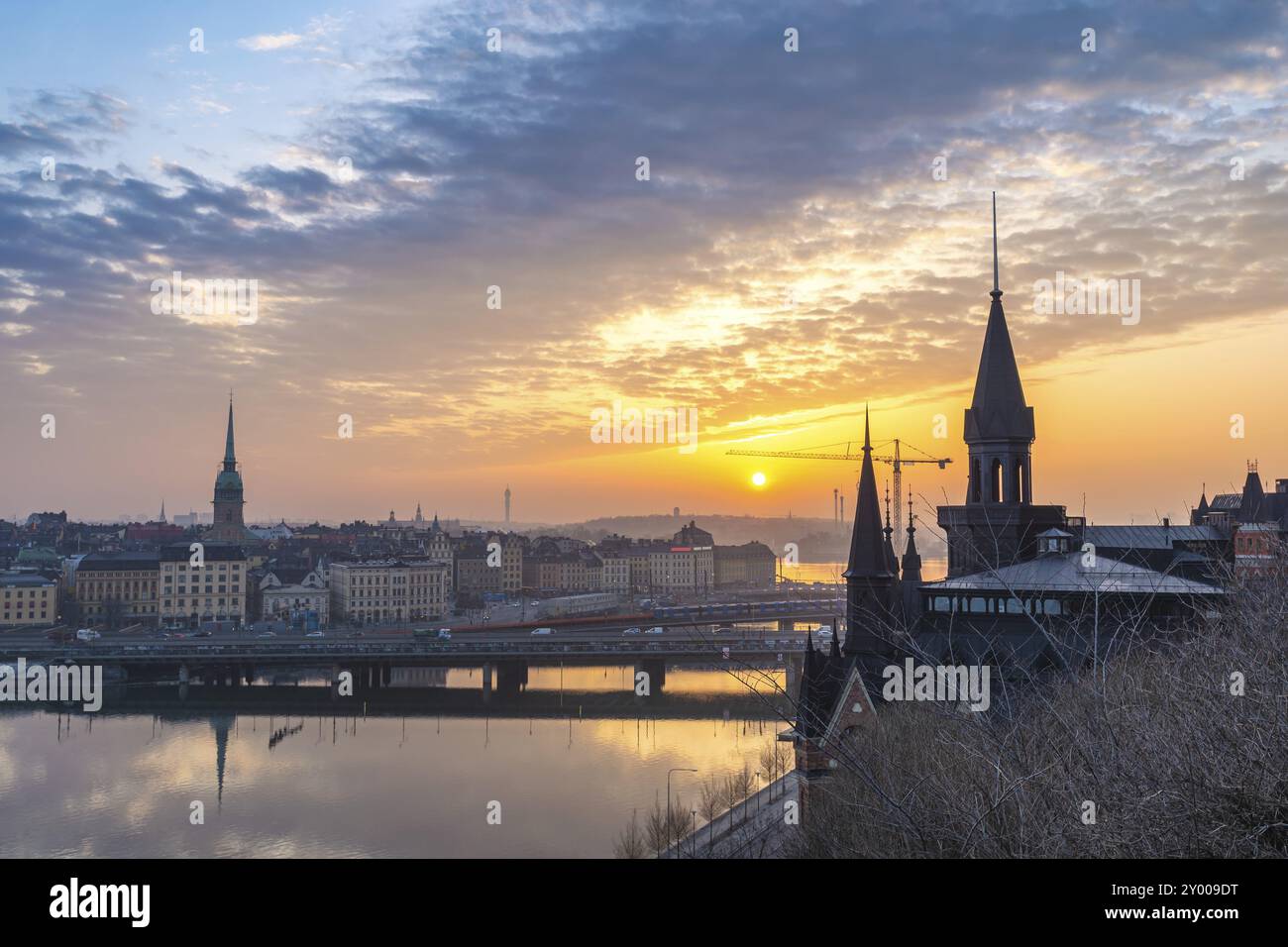 Stockholm sunrise city skyline at Gamla Stan and Slussen, Stockholm ...