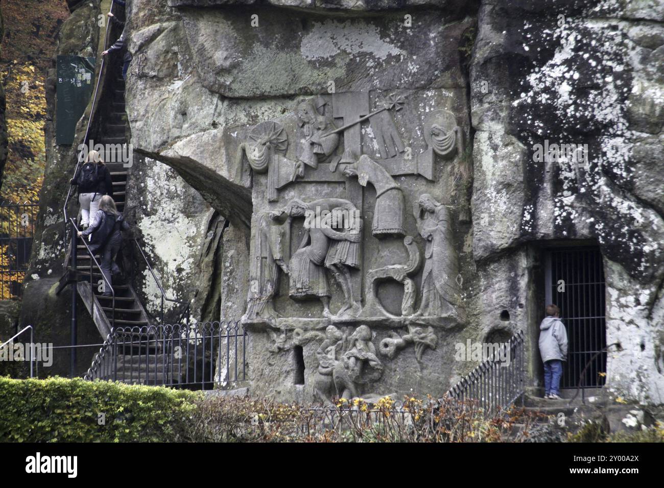 The relief on the Externsteine Stock Photo - Alamy