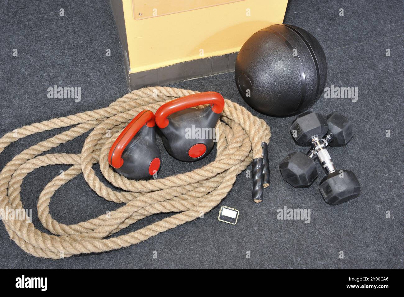 Functional, Fitness and CrossFit. CrossFit equipment in a studio Stock ...