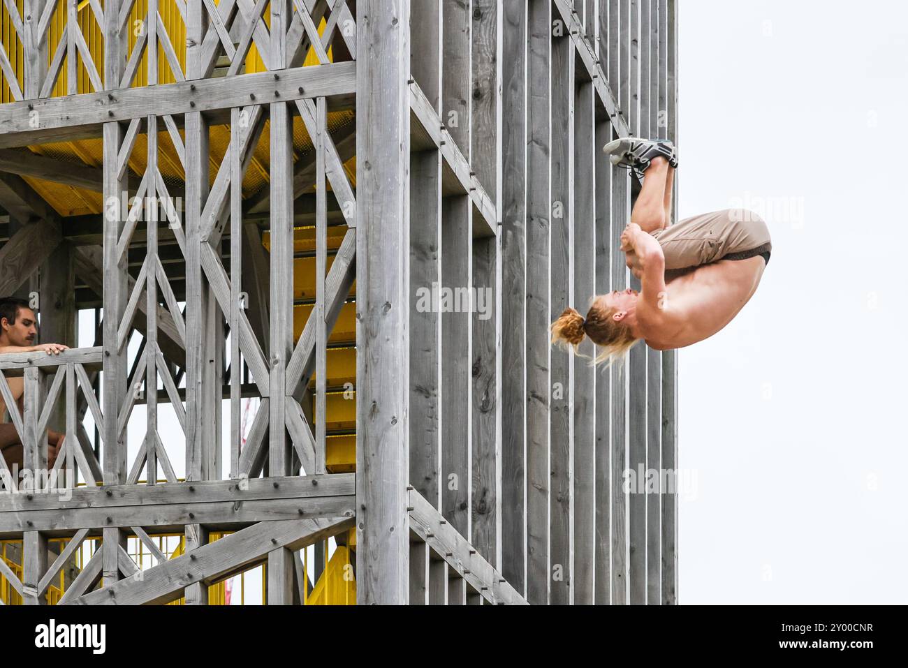 London, UK. 31st Aug, 2024. Five parkour performers from Compagnie ...
