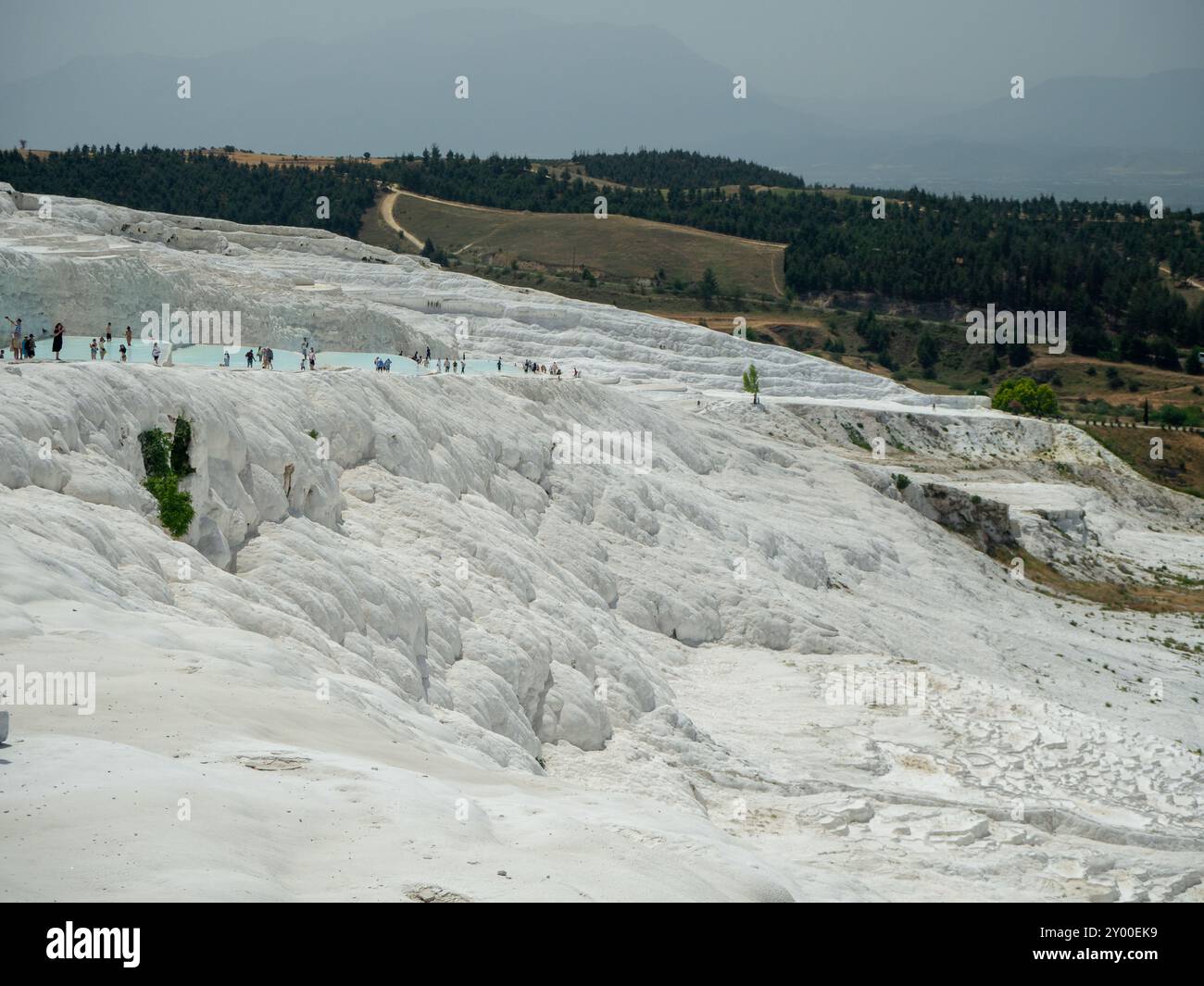 Pamukkale travertine terraces and the ancient Greek city of Hierapolis ...