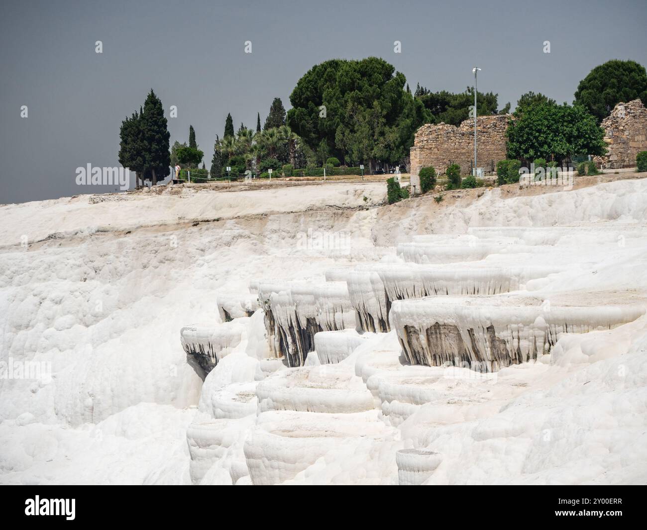 Pamukkale travertine terraces and the ancient Greek city of Hierapolis, Turkey Stock Photo - Alamy