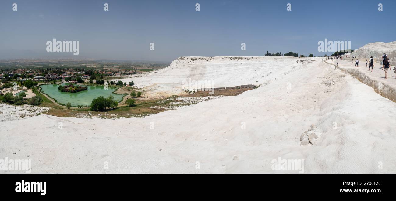 Pamukkale travertine terraces and the ancient Greek city of Hierapolis ...