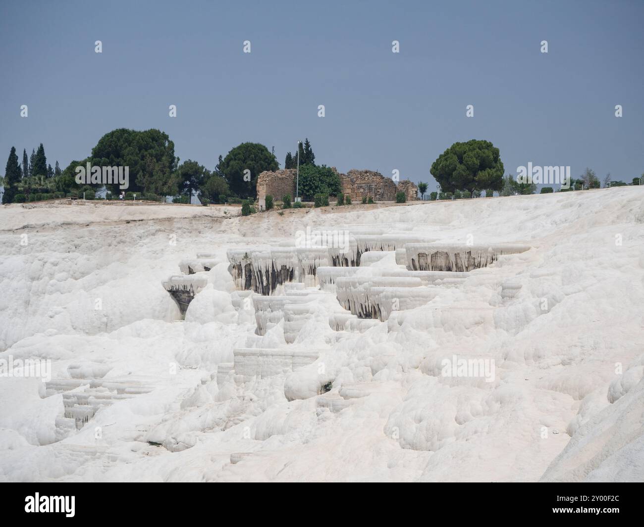 Pamukkale travertine terraces and the ancient Greek city of Hierapolis, Turkey Stock Photo - Alamy