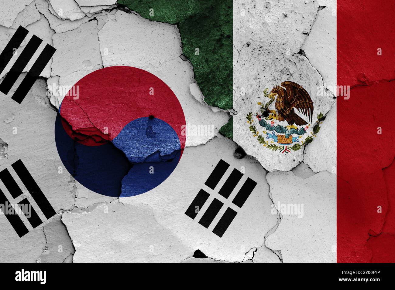Flags of South Korea and Mexico Stock Photo - Alamy