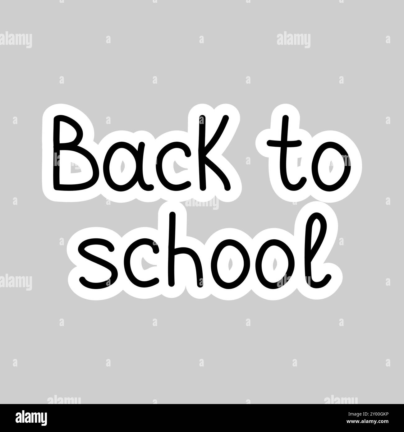 Sticker with hand written phrase Back to school, doodle style vector ...