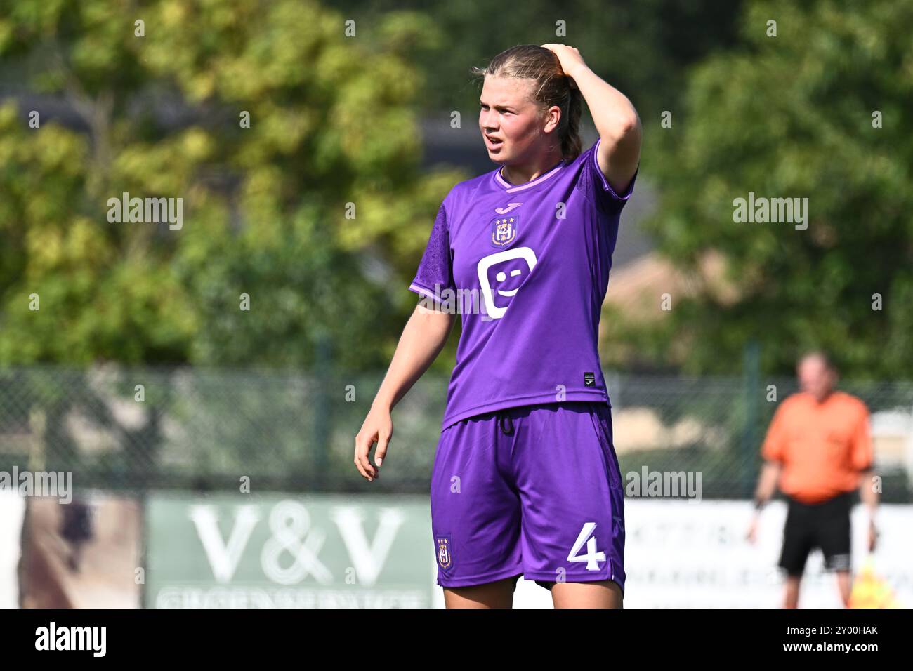Senna Koeleman (4) of Anderlecht pictured during a female soccer game ...