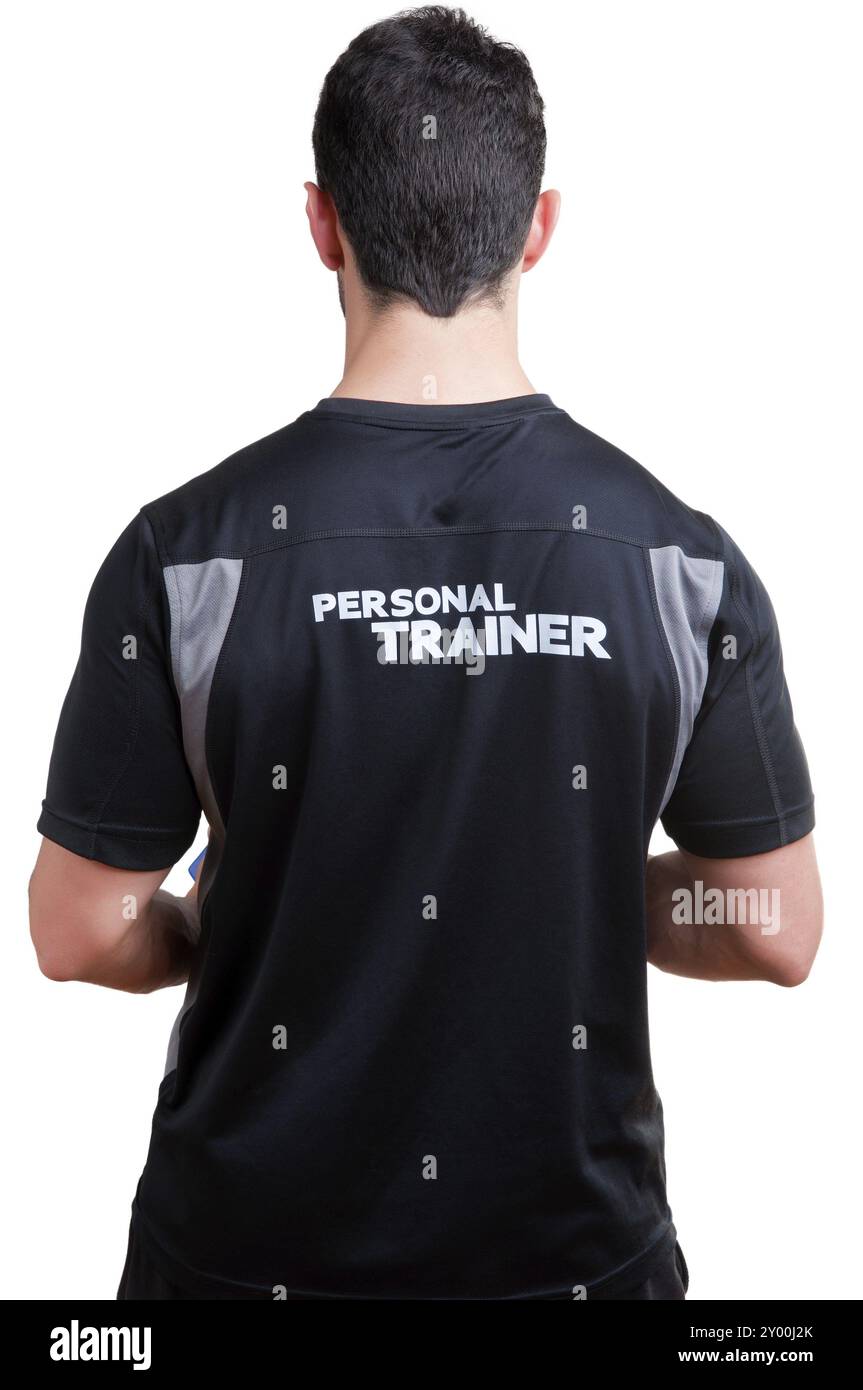 Back of a Personal Trainer isolated in white Stock Photo - Alamy