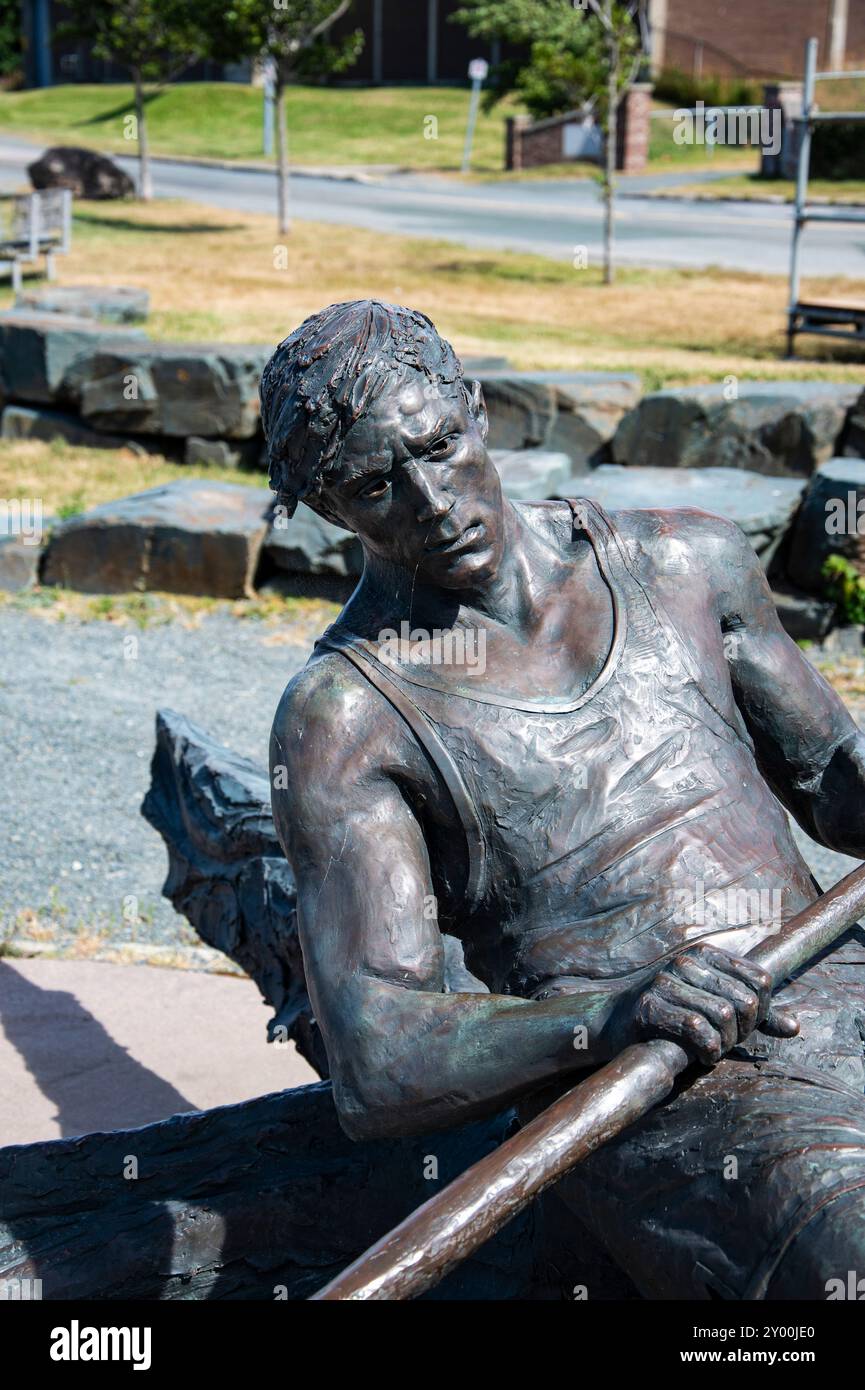 Statue of a rower at Quidi Vidi Lake in St. John's, Newfoundland ...