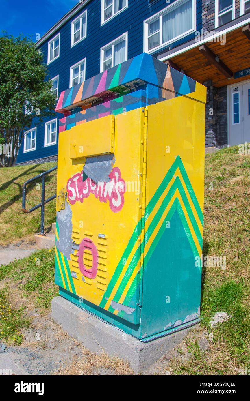 Crayola crayons mural on electrical traffic control box in St. John's ...