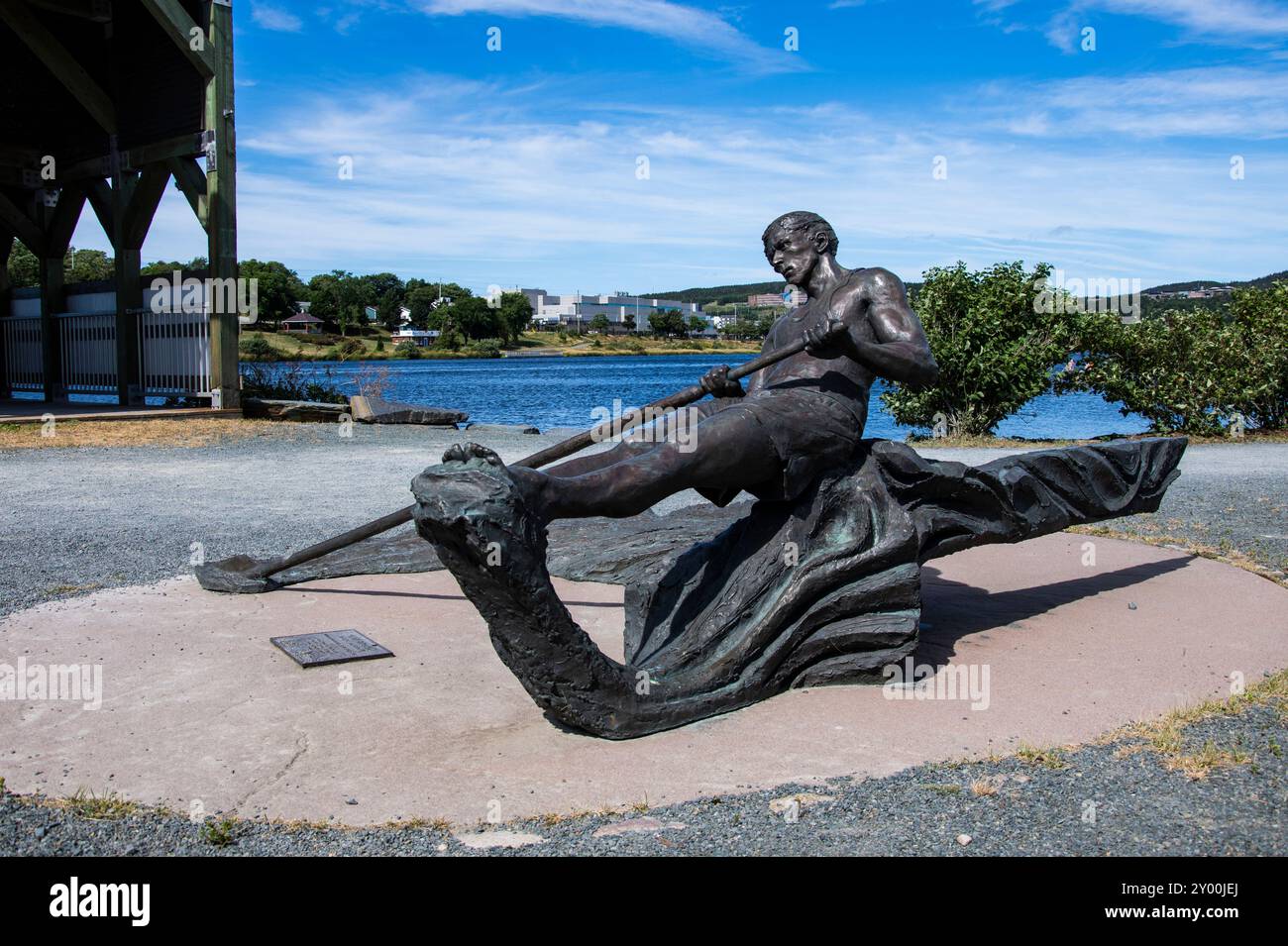 Statue of a rower at Quidi Vidi Lake in St. John's, Newfoundland ...