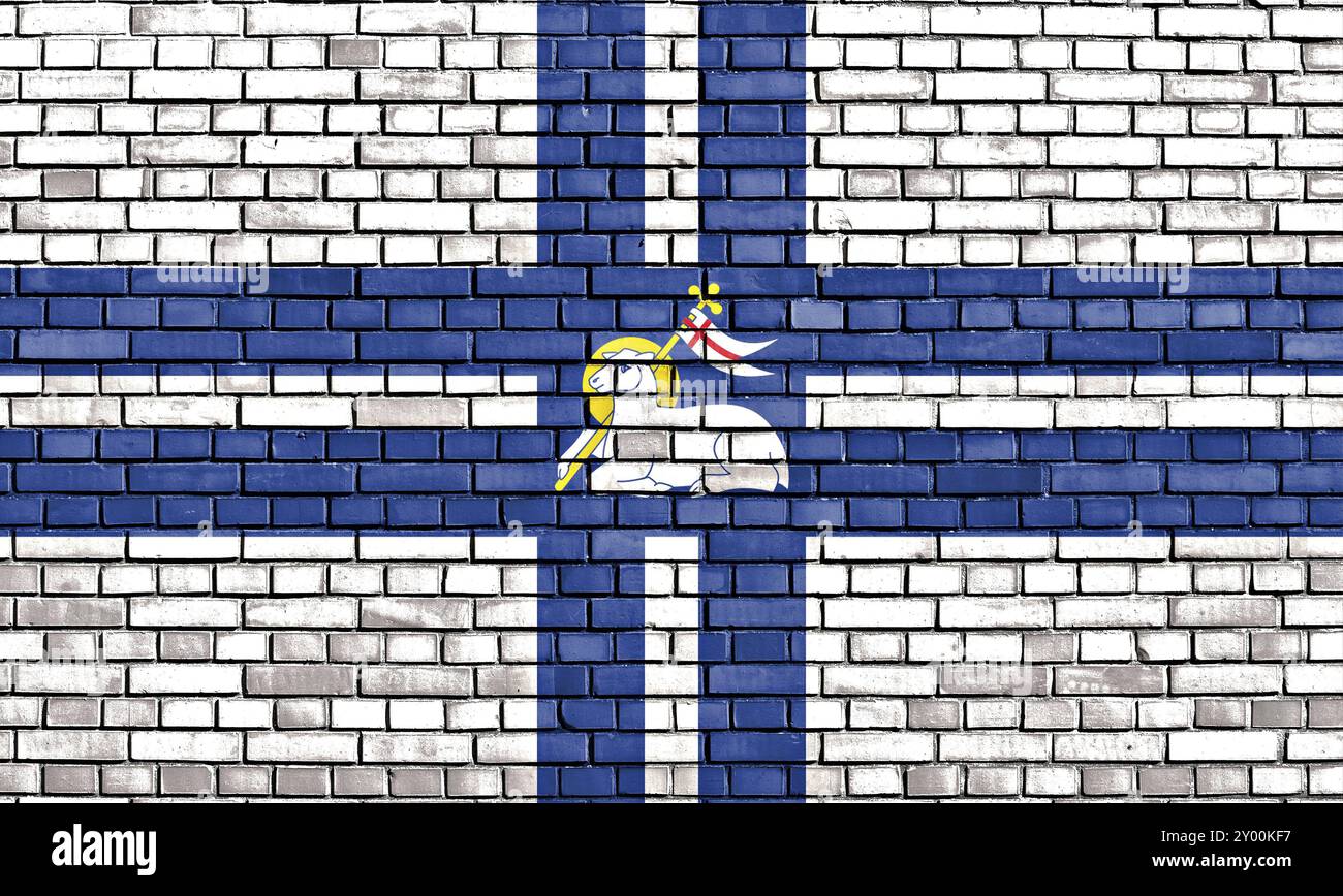 Flag of Preston painted on brick wall Stock Photo - Alamy