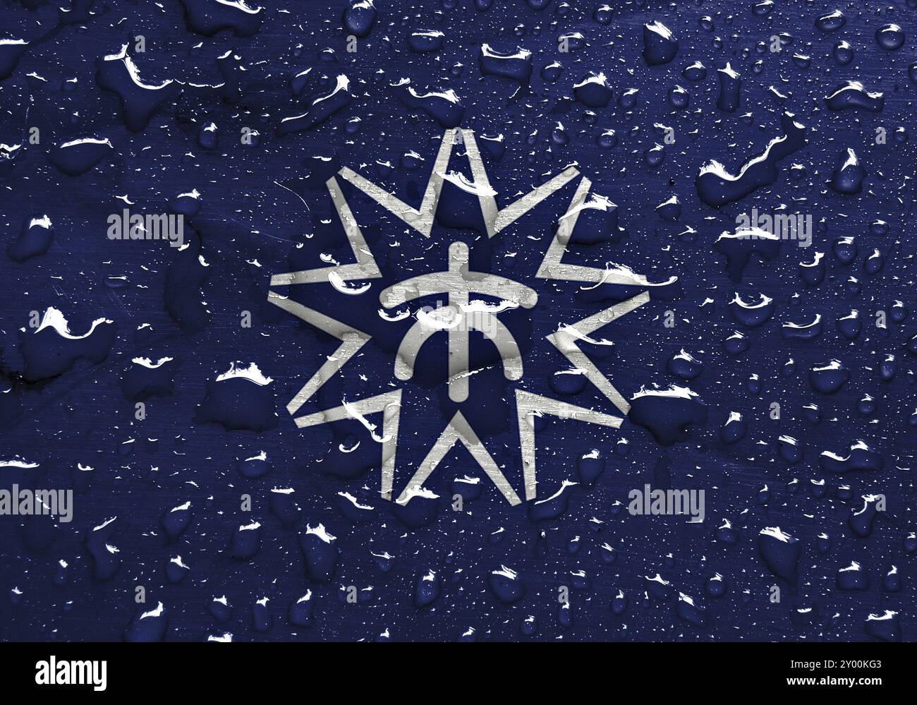 Flag of Kure with rain drops Stock Photo - Alamy