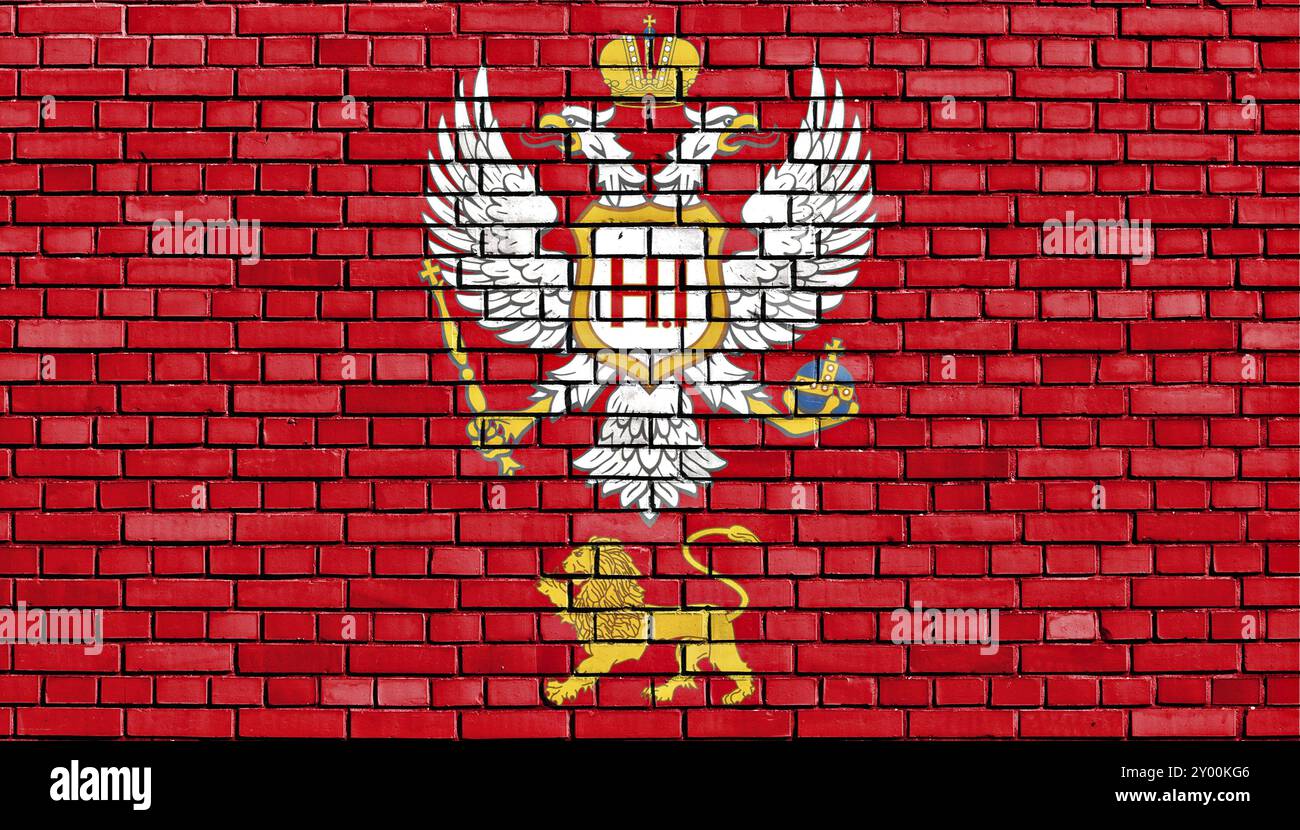Flag of Principality of Montenegro painted on brick wall Stock Photo ...