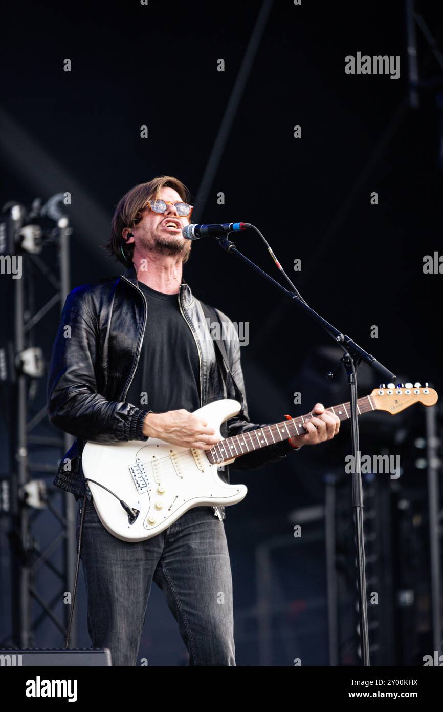Jean Waterlot, from Ghinzu band, performs live at the Rock en Seine ...