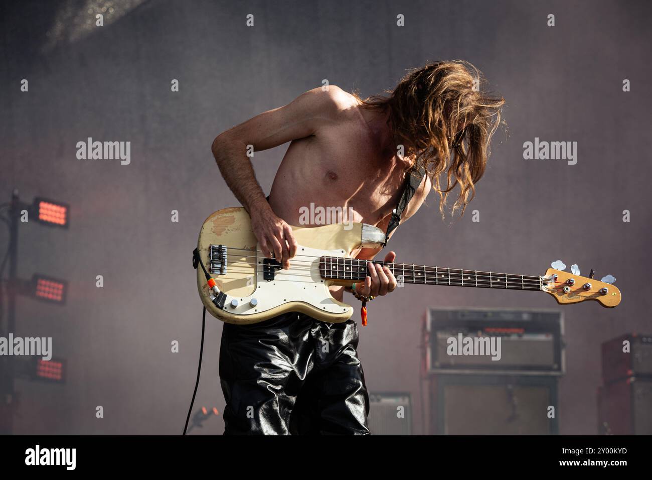 Greg Remy, from Ghinzu band, performs live at the Rock en Seine ...