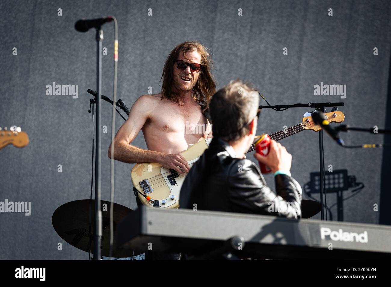 Greg Remy, from Ghinzu band, performs live at the Rock en Seine ...