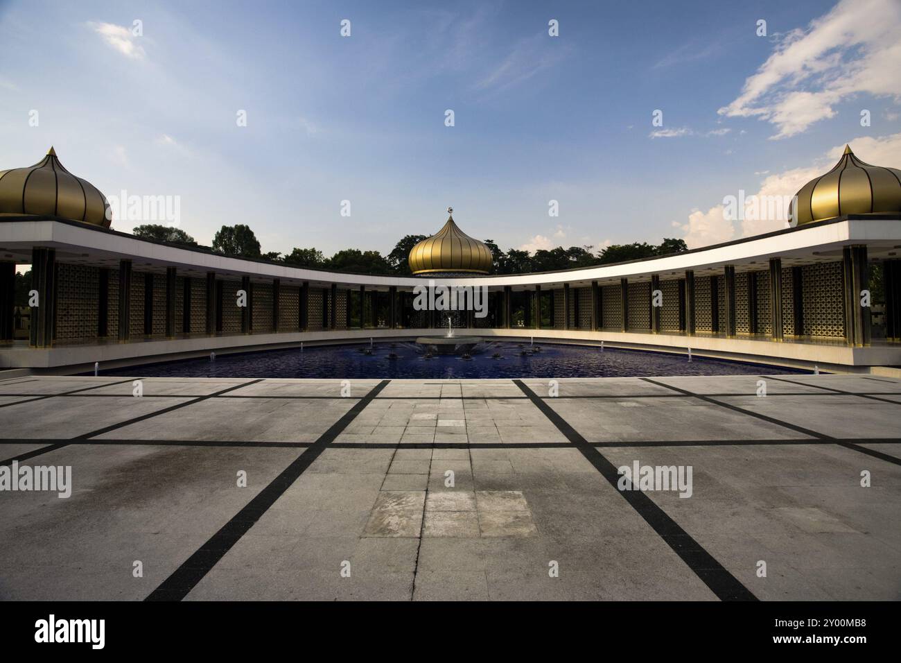 The fountains and domed structure of the Tugu Negara National Monument ...